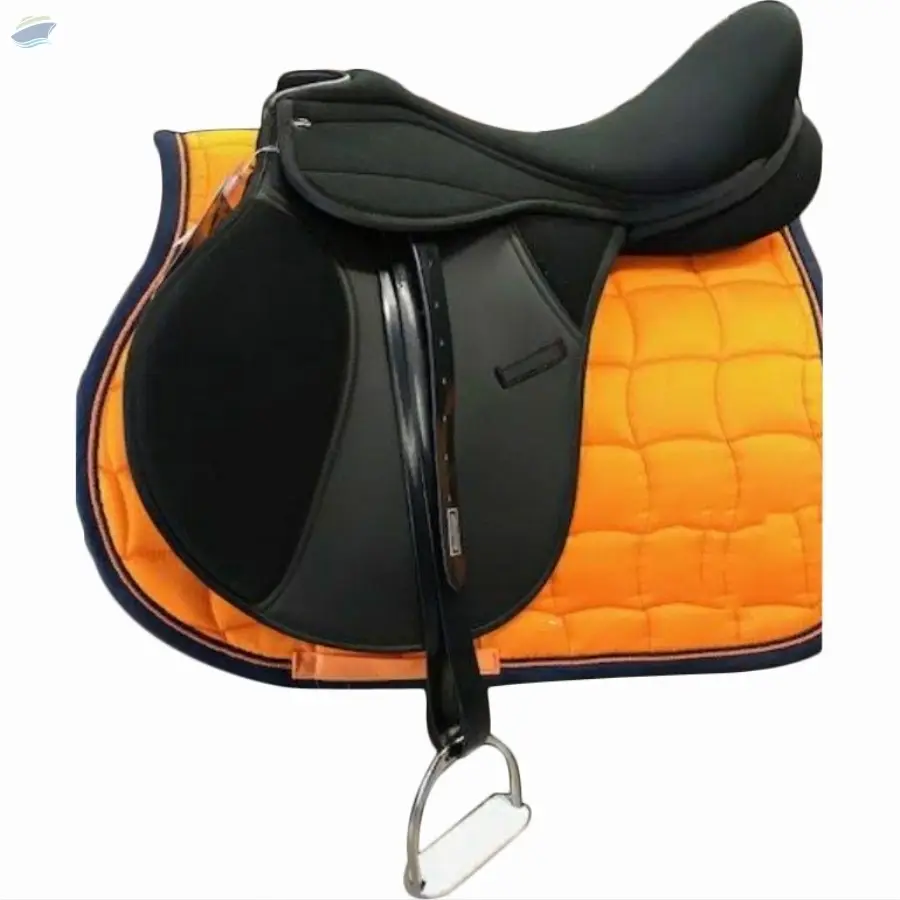 Synthetic Status Saddle With Pad And Stirrups by New Global Saddlery ...