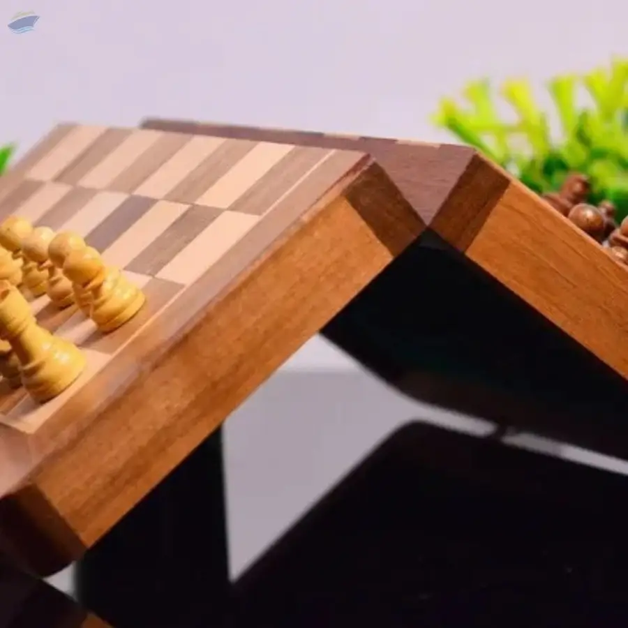 Wooden Pegged Foldable Chess Set Box by Qoptum Private Limited ...