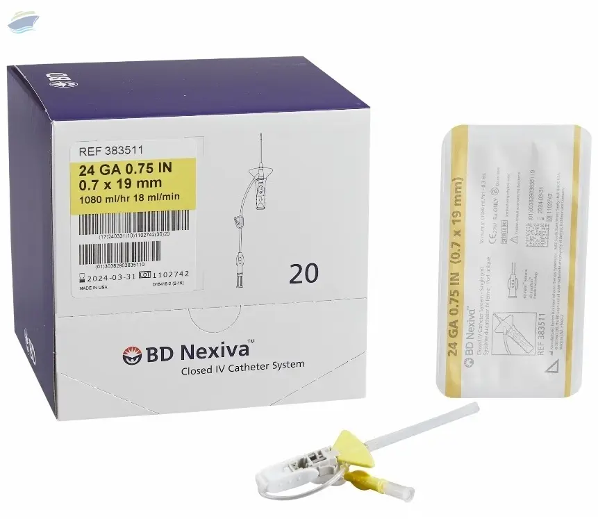 Closed Iv Catheter Nexiva 24 Gauge 3/4 Inch by USA Med Premium ...