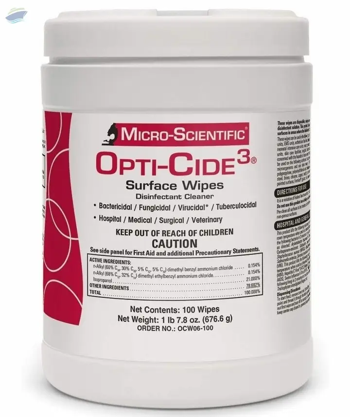 Opti-Cide3 Surface Disinfectant Wipe 100 Count by USA Med Premium ...