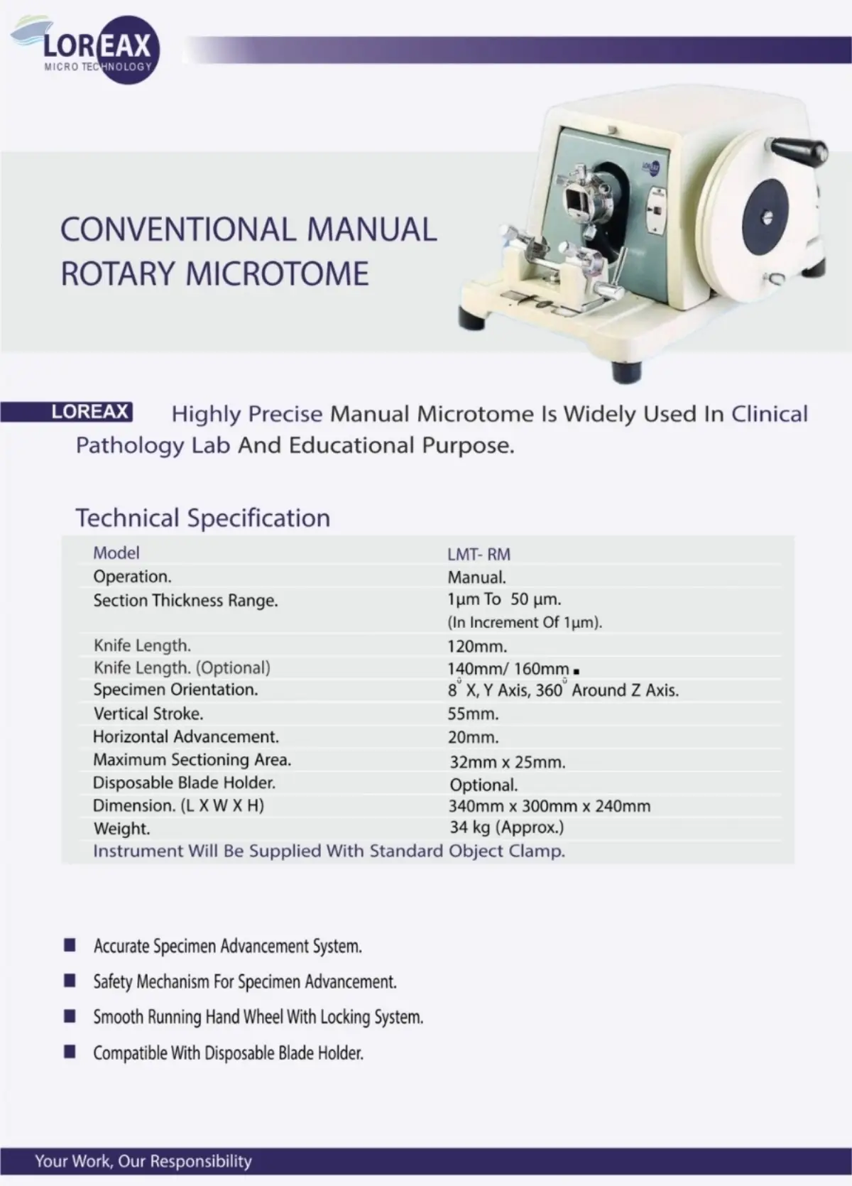 Conventional Manual Rotary Microtome by MMDS Scientific. Supplier from ...