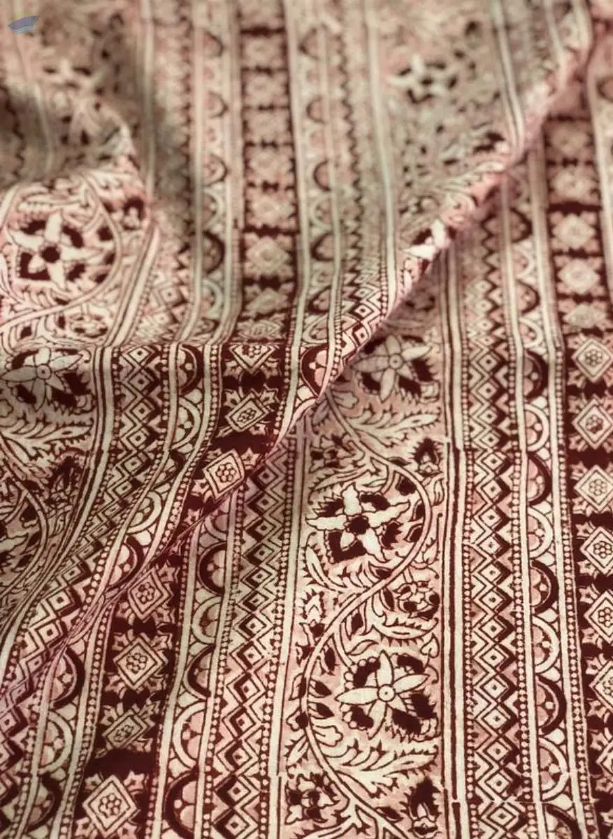 Kalamkari Phool Border Cotton Fabric by Aditya Consultant. Supplier ...