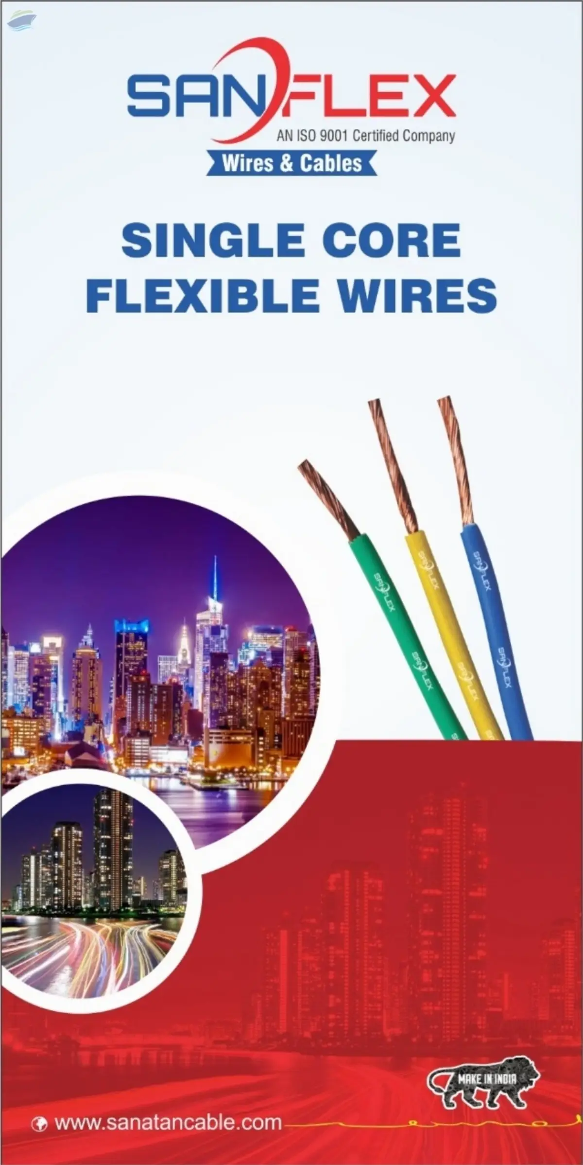 Single Core Flexible Wires by Sanatan Cable Industries. Supplier from ...