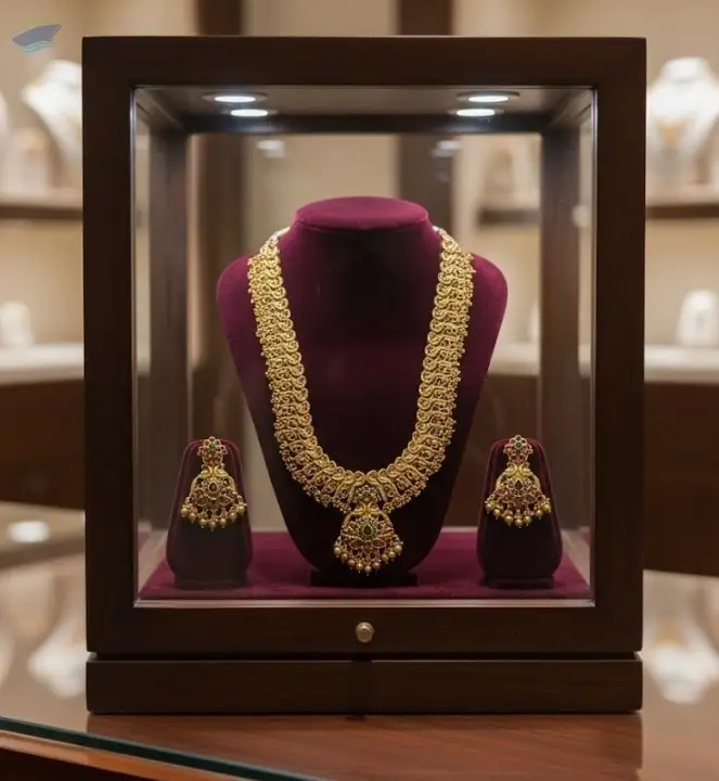 High Gold Polish Party Wear Necklace Set by Aaroha Jewellery. Supplier ...