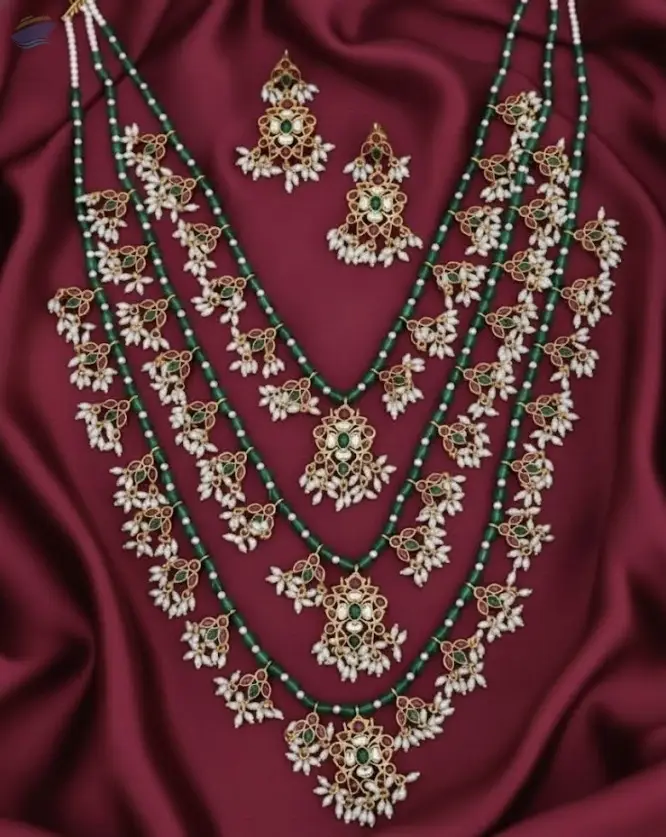 Three Layer Rani Haar Long Necklace Set by Aaroha Jewellery. Supplier ...